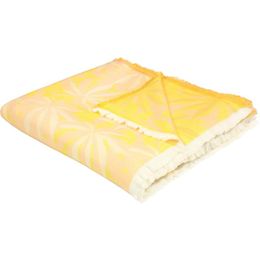Adam Wohndecke &raquo;Jungle&laquo; GOTS zertifiziert - aus Bio-Baumwolle, Kuscheldecke gelb Baumwolle B/L: 150cm x 210cm