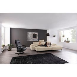 W.Schillig Ecksofa &raquo;valentinoo, Designsofa, bequem, elegant und zeitlos, L-Form&laquo; inklusive Hocker, mit Sitztiefenverstellung, Breite 299 cm beige 