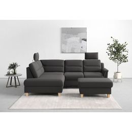 Sit & More sit&more Ecksofa &raquo;Far&ouml; L-Form&laquo; inklusive Federkern, wahlweise mit Schlaffunktion und Bettkasten grau B/H/T: 251cm x 90cm x 187cm, Luxus-Microfaser 