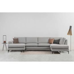 OTTO home Wohnlandschaft &raquo;Henry, U-Form, Breite 363 cm&laquo; mit Metallbeinen, Wellenunterfederung, wasserabweisender Stoff beige 100% PES B/H/T: 363cm x 