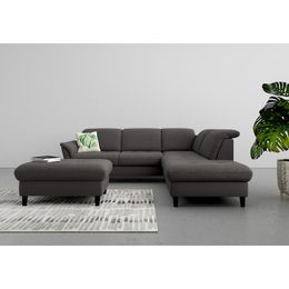 Sit & More sit&more Ecksofa &raquo;Maggiore L-Form&laquo; wahlweise mit Kopfteilverstellung, Schlaffunktion und Stauraum grau 95% Polyester, 5% Polyamid B/H/T: 261cm x 88cm 