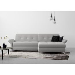 Home Affaire Ecksofa &raquo;Maredo L-Form&laquo; Federkern, wahlweise auch mit Kopfteil- und Armlehnverstellung grau 100% Polyester B/H/T: 284cm x 89cm x 179cm, 