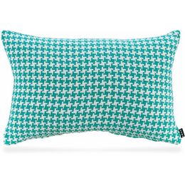 HOCK Dekokissen &raquo;Channy Pictave&laquo; mit Pepita-Muster, Wendekissenh&uuml;lle mit F&uuml;llung, 1 St&uuml;ck blau Baumwolle B/L: 60cm x 40cm, 1 Stk.