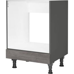 Nobilia Herdumbauschrank &raquo;"Riva", vormontiert, mit h&ouml;henverstellbaren Sockelf&uuml;&szlig;en,&laquo; Breite 60 cm grau B/H/T: 60cm x 87cm x 58,3cm