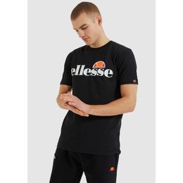 Ellesse Herren T-Shirt &raquo;SL PRADO TEE&laquo; mit Logodruck, Kurzarm, schmale Basic-Passform, h&uuml;ftlange Schnittform schwarz XL