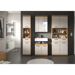 Welltime Badm&ouml;bel-Set &raquo;SIENA, 4 teilig, bestehend aus:&laquo; Set, TOPSELLER!, 4 Stk. tlg. wei&szlig; Holzwerkstoff, MDF B/H/T: 186cmcm x 191cmcm x 34cmcm