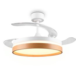 REALITY LEUCHTEN LED Deckenleuchte &raquo;VOLDA mit Ventilator, Deckenventilator mit ausklappbaren Fl&uuml;geln 30W&laquo; LED-Board 1 Stk. Farbwechsler warmwei&szlig; - 