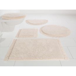 OTTO home Badematte &raquo;Finca, Badvorleger, Badezimmer Teppich&laquo; H&ouml;he 16 mm rutschhemmend beschichtet fu&szlig;bodenheizungsgeeignet strapazierf&auml;hig Fransen, 