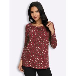 Sieh an! Druck-Shirt in bordeaux-schoko-bedruckt | Gr.: 42