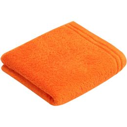 Vossen Badetuch &raquo;Calypso Feeling&laquo; mit schmaler Bord&uuml;re, aus 100% hochwerter Baumwolle, Vegan, einfarbig orange Walkfrottee, Obermaterial: 100% Baumwolle B/L:
