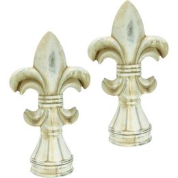 I.GE.A. Dekofigur Franz&ouml;sische Lilie (2er Set) beige Keramik Einheitsgr&ouml;&szlig;e