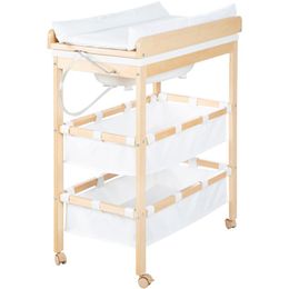 Roba Bade- und Wickelregal &raquo;Baby Pool, natur&laquo; bis 15 kg inkl. Wickelauflage wei&szlig; 47 cm beige Einheitsgr&ouml;&szlig;e Bade- und Wickelregal