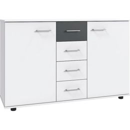 wimex Kombikommode &raquo;Taiga&laquo; obere Schublade in Absatzfarbe oder uni wei&szlig; wei&szlig; Holzwerkstoff B/H/T: 130cm x 83cm x 41cm, 4 Stk., 2 Stk.