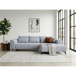 WERK2 Ecksofa &raquo;Garay 287 x 220 cm modern und bequem&laquo; Waffelcord, L-Form, XXL, elektrische Sitztiefenverstellung grau 100% Polyester B/H/T: 287cm x 