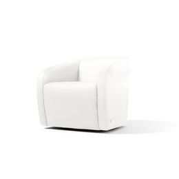 Egoitaliano Sessel &raquo;Charlottaas Clubsessel, Designsessel, modern und zeitlos, bequem&laquo; drehbar, kompakte Stellma&szlig;e, Solit&auml;rsessel wei&szlig; Leder &raquo;BULL&laquo; (echtes 