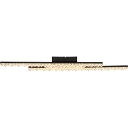 Globo LIGHTING Deckenleuchte &raquo;HILTON&laquo; LED-Modul 1 Stk. Warmwei&szlig; Deckenleuchte Schwarz/Alu, Acrylkristalle, LED 36W schwarz 1, H: 8,5cm, 1 Stk.