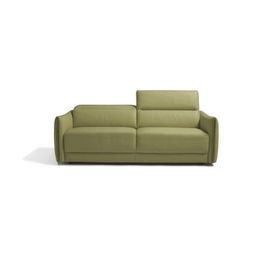 Egoitaliano Schlafsofa &raquo;FOX, Made in Italy-Designsofa mit Dauerschlaffunktion,Breite 216 cm&laquo; Schlafsofa aus Echtleder Bull mit verstellbaren Kopfst&uuml;tzen gr&uuml;n 