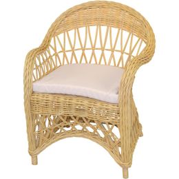 HOFMANN LIVING AND MORE Relaxsessel Handgeflochten beige Bezug 100% Polyester B/H/T: 65cm x 85cm x 65cm