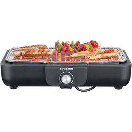 Severin Tischgrill &raquo;PG 8554 mit Grillrost&laquo; 2300 W Schnelle Aufheizzeiten bei einer max. Leistung von 2.300 W schwarz Wenig Geruch und Rauch