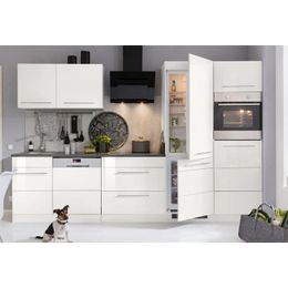 KOCHSTATION K&uuml;chenzeile &raquo;KS-Trient&laquo; Breite 310 cm, wahlweise mit E-Ger&auml;ten, mit Arbeitsplatte wei&szlig; B/H/T: 310cm x 60cm, ohne E-Ger&auml;te