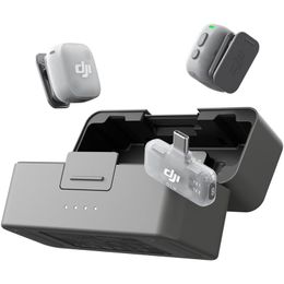DJI Mikrofon &raquo;Mic Mini 2 (1 TX + 1 Mobile RX + Charging Case)&laquo; grau Automatische Begrenzung zur Vermeidung von Audio Clipping