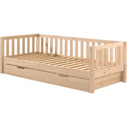 Vipack Einzelbett &raquo;Sprossenumrandung, Kiefer massiv, stabil gebaut und zeitloses Design&laquo; B/H/T ca. 211,2x68x97,8cm, Ausf. Milky Pine oder Wei&szlig;, inkl. 