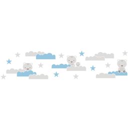 A.S. Cr&eacute;ation Bord&uuml;re &raquo;Dreamy Bears&laquo; Motiv abstrakt naturalistisch glatt Kindertapete Tapete f&uuml;r Baby- und Kinder Borte Flur Design Wandtapete blau Papier B/L: 