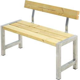Plus Sitzbank &raquo;Cafebank m/R&uuml;cklehne&laquo; 1 Stk. tlg. 127x50x75/45 cm beige Holz, Stahl B/H/T: 50cm x 45cm x 127cm