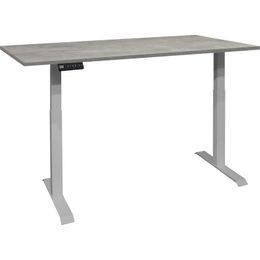 M&auml;usbacher Schreibtisch &raquo;Big System Office&laquo; Breite 120 cm, elektrisch h&ouml;henverstellbar silber B/H/T: 120cm