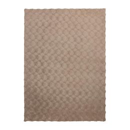 Kayoom Teppich &raquo;Royal Glow 825&laquo; rechteckig 30 mm H&ouml;he Auch in rund, Hochflor, Modernes Muster, Vegan beige Polyester B : 80cm 1 Stk., 30mm, L: 150cm