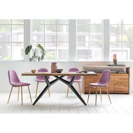 Sit Esstisch &raquo;Toronto Massivholz mit Baumkante & extravagantem Metallgestell&laquo; Speisetisch Baumkante wie gewachsen & extravagantes Metallgestell braun 