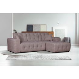 Home Affaire Ecksofa &raquo;Nosia L-Form&laquo; incl. 2 Zierkissen, mit feiner Steppung grau 100% Polyester B/H/T: 234cm x 85cm x 163cm, Samtoptik, Recamiere 