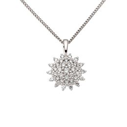Firetti Damen Kettenanh&auml;nger &raquo;Schmuck Geschenk Gold 585 Halsschmuck Anh&auml;nger f&uuml;r Halskette Blume&laquo; mit Brillanten wei&szlig; 0,28 P2 = erkennbare Einschl&uuml;sse