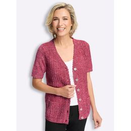 Sieh an! Strickjacke in rot-ecru-meliert | Gr.: 44