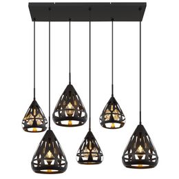 Globo LIGHTING H&auml;ngeleuchte &raquo;HASSAN&laquo; E27 1 Stk. H&auml;ngelampe/Pendelleuchte/Esszimmer/Wohnzimmer/Esstisch schwarz 1 Stk.