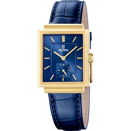 Festina Unisex Quarzuhr &raquo;On the Square&laquo; Armbanduhr, Damenuhr, Herrenuhr, Lederarmband, analog Einheitsgr&ouml;&szlig;e