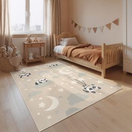 Hanse Home Kinderteppich &raquo;Dreamy Panda&laquo; rechteckig 10 mm H&ouml;he Pflegeleicht, Weich, Kinderzimmer, Spielteppich, Spielunterlage beige Polypropylen B : 