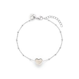 s.Oliver Damen s.Oliver Armband &raquo;Pearl Heart, Herz&laquo; mit Perlmutt (synth.) 21cm, Edelstahl Perlen