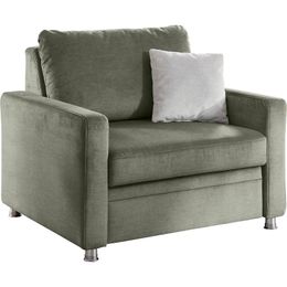 Die PlanBar Schlafsofa &raquo;MP-PD19021&laquo; mit L&auml;ngsschl&auml;ferfunktion 80x210 cm gr&uuml;n 100% Polyester B/H/T: 106cm x 90cm x 100cm, Velours