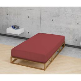 Biberna Spannbettlaken &raquo;Biber in Gr. 90x200, 140x200 oder 180x200 cm&laquo; aus Baumwolle, f&uuml;r Matratzen bis 22 cm H&ouml;he, Winter, Bettlaken rot Biber, Obermaterial: 