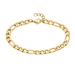 Aniston Jewelry & Watches Damen Aniston JEWELRY & WATCHES Edelstahlarmband &raquo;Schmuck Geschenk Figarokettengliederung&laquo; gold 21cm, Edelstahl