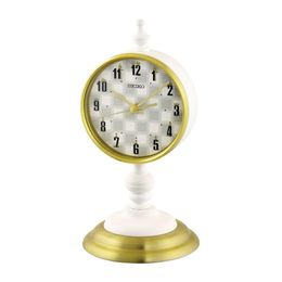 Seiko Unisex Tischuhr Quarzuhr, Wohnzimmer, Esszimmer, Arbeitszimmer, B&uuml;ro gold Einheitsgr&ouml;&szlig;e