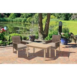 Garden Pleasure Garten-Essgruppe &raquo;NORVELL/PUEBLO&laquo; braun Einheitsgr&ouml;&szlig;e