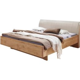 Wiemann Holzbett &raquo;Cardiff, Bettgestell, Bettrahmen, teilmassiv, mit Polsterkopfteil&laquo; Belastbarkeit 110/220 Kg, 4-fache h&ouml;henverstellbar, MADE IN 