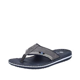 Rieker Herren Zehentrenner Sommerschuh, Strandschuh mit weicher Leder-Innensohle grau 42