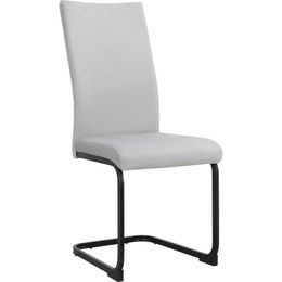 OTTO home Esszimmerstuhl &raquo;Darcel&laquo; () 4 Stk.Freischwinger grau Stoff B/H/T: 43cm x 100cm x 60cm, 4 Stk., Veloursstoff Samtoptik
