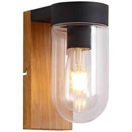 Brilliant Au&szlig;en-Wandleuchte &raquo;Cabar&laquo; E27 1 Stk. Au&szlig;enwandlampe holz dunkel/schwarz schwarz 1, H: 21cm, 1 Stk.