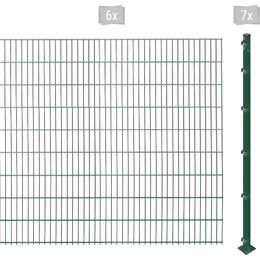 Arvotec Doppelstabmattenzaun &raquo;ESSENTIAL 183 zum Aufschrauben&laquo; Zaunh&ouml;he 183 cm, Zaunl&auml;nge 2 - 60 m gr&uuml;n Kunststoff, Stahl H/L: 183cm x 12m, Pfosten: 7 Stk.