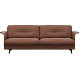 FLEXLUX 3-Sitzer &raquo;Glow, super bequem durch hochwertigem Sitzaufbau mit Federkern&laquo; Modernes skandinavisches Design braun 100% Echteder B/H/T: 224cm x 