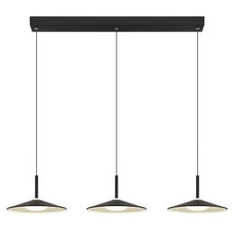 Globo LIGHTING H&auml;ngeleuchte &raquo;LAMPONE&laquo; LED-Modul 1 Stk. Warmwei&szlig; H&auml;ngelampe Metall wei&szlig; Acryl opal Esszimmer Esstisch schwarz H: 150cm, 1 Stk.